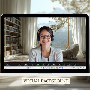 Zoom Background Mountain | Nature Digital Backdrop for Video Conference ...