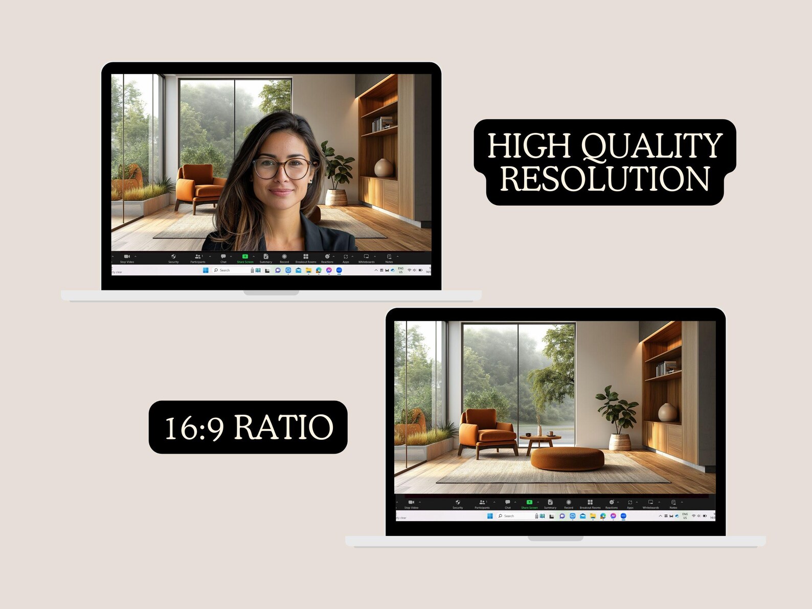 Virtual Background for Video Conference | Cozy Home Office With ...
