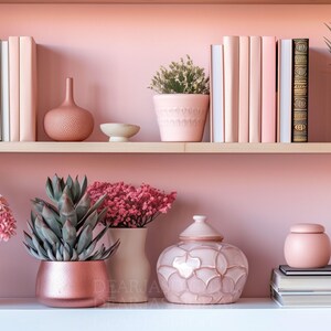 Pink Bookshelf Zoom Background, Home Office Decor (digital Download) - Etsy