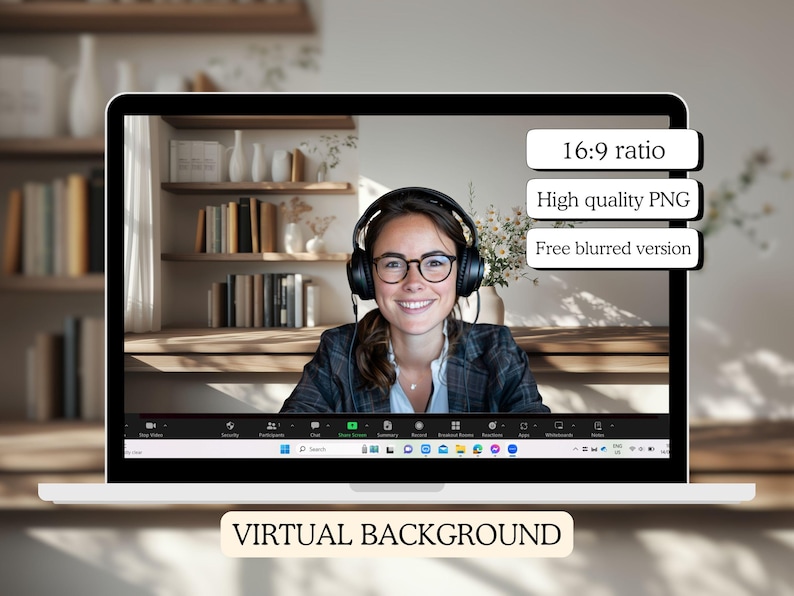 Spring Farmhouse Zoom Background for Virtual Meetings Boho Rustic Home ...