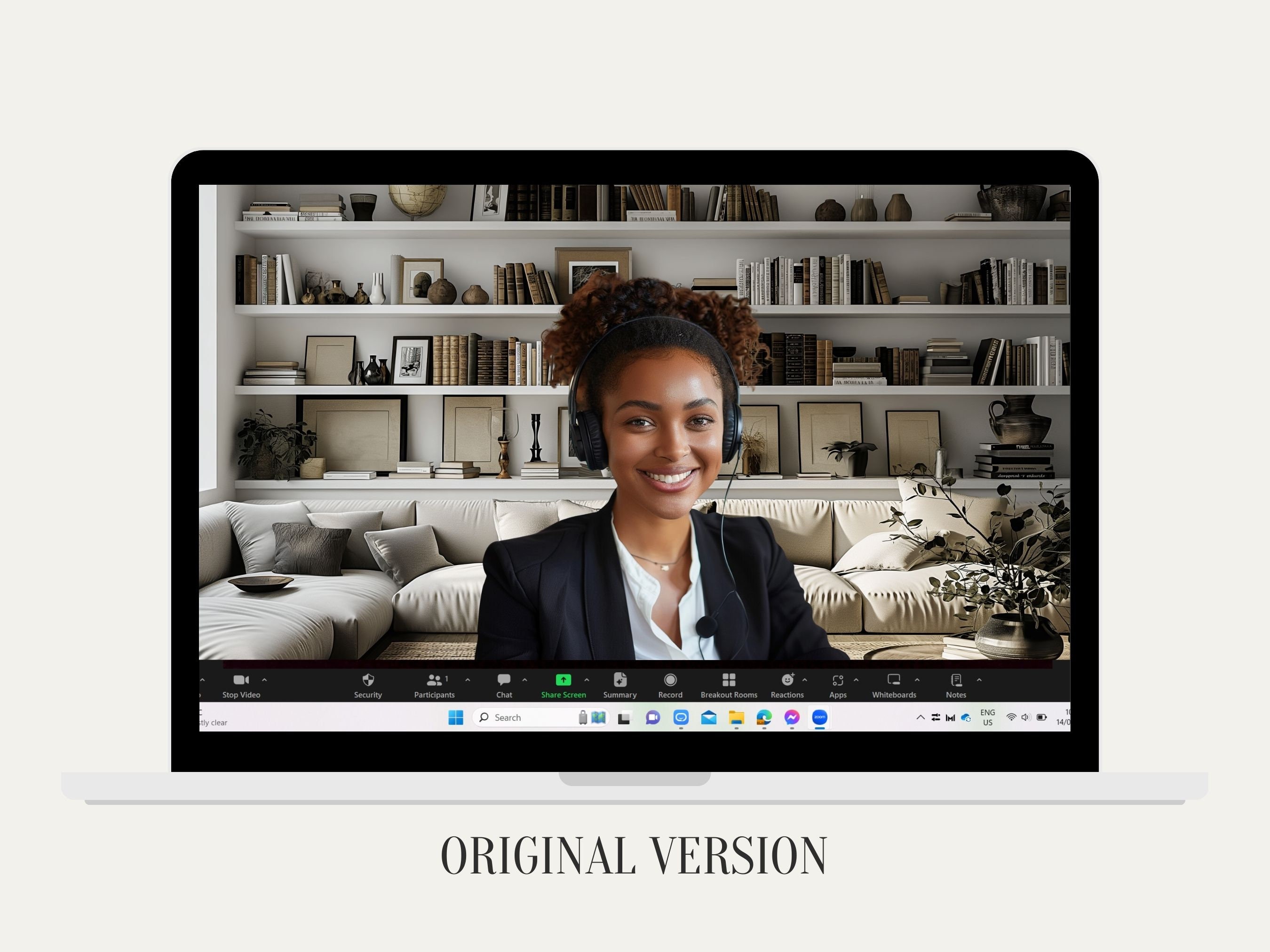 Zoom Background Bookcase, Virtual Background for Video Conference ...
