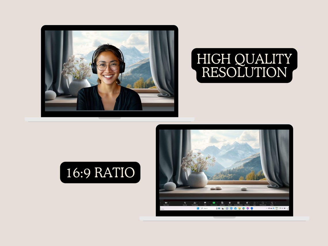 Stunning Mountain View Zoom Background for Virtual Meetings | Instant ...