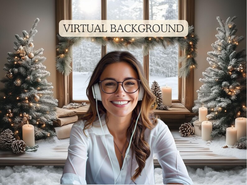 Christmas Zoom Backgrounds | Holiday Season Backdrop | Realistic Home ...