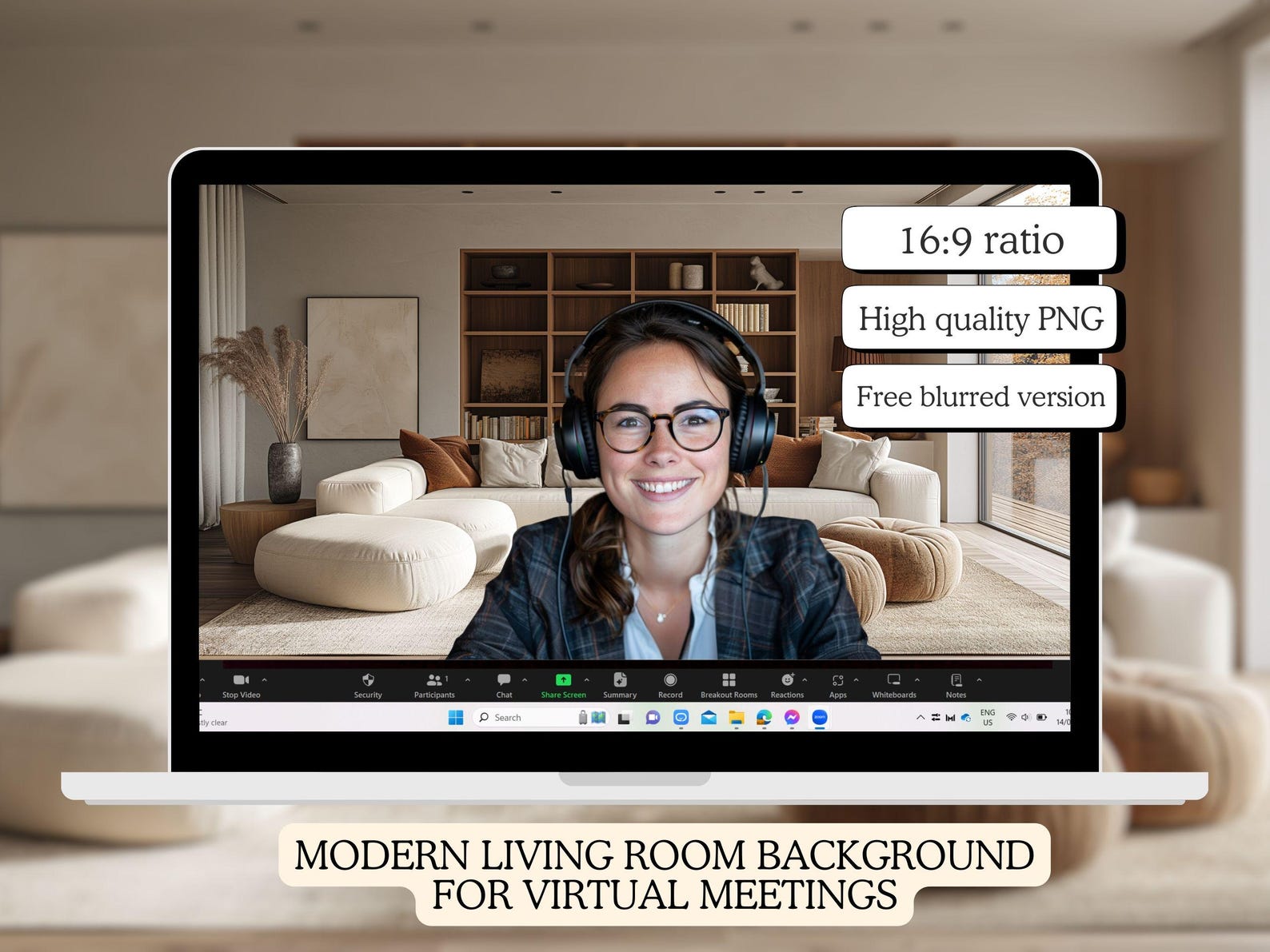 Zoom Backgrounds Home Office Virtual Office Zoom Background Office ...