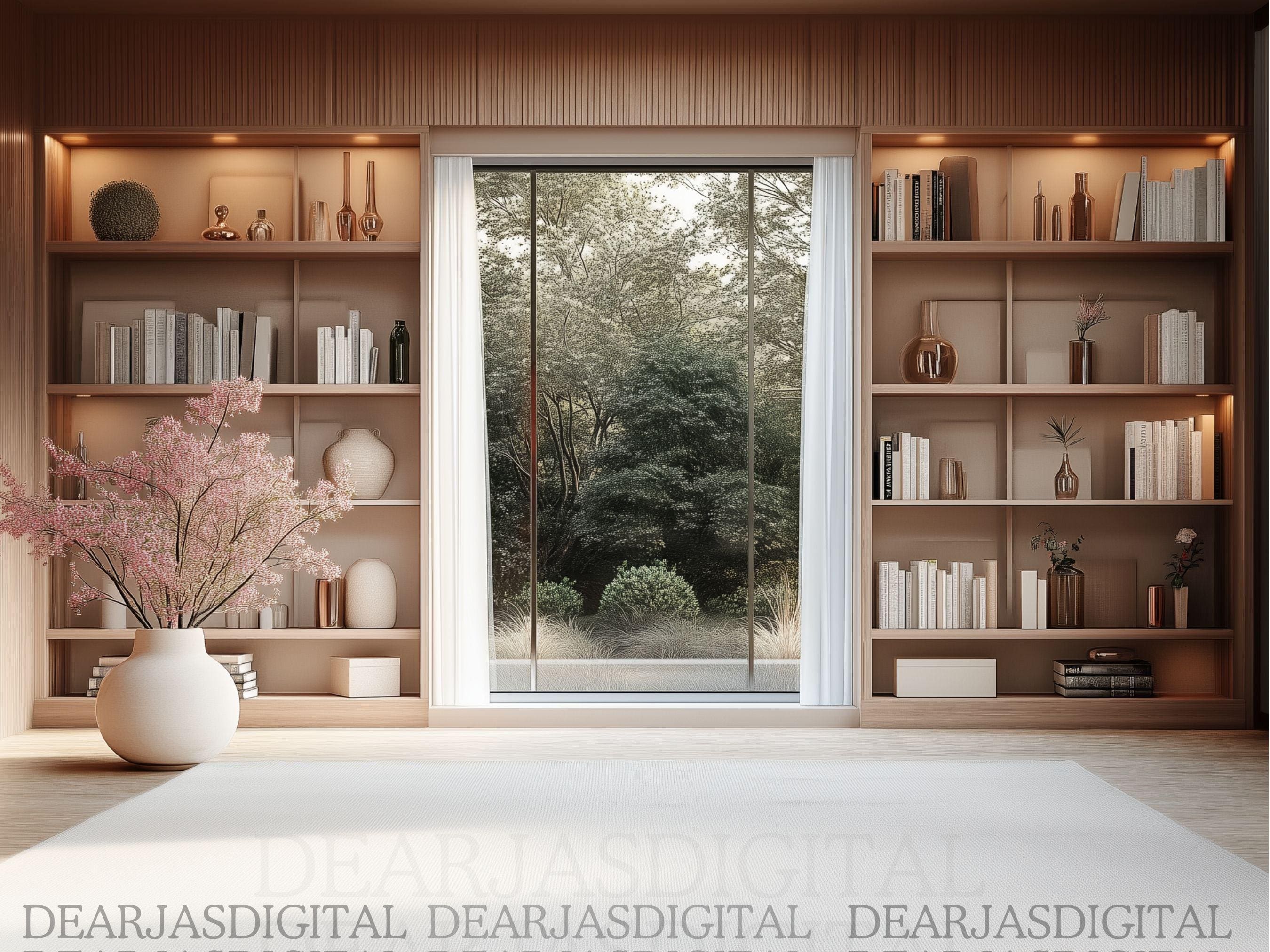 Zoom Background | Realistic Home Library Backdrop (digital Download) - Etsy
