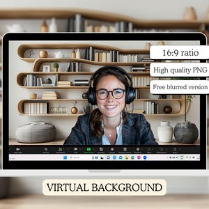Virtual Background - Modern Shelving | Digital Backdrop for Zoom, Teams ...