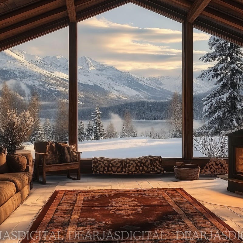 Virtual Background Teams Mountain Office - Etsy