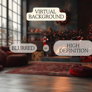 Christmas Zoom Backgrounds Holiday Season Backdrop Realistic Home Teams ...