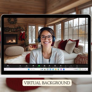 Christmas Zoom Backgrounds Holiday Season Backdrop Realistic Home Teams ...