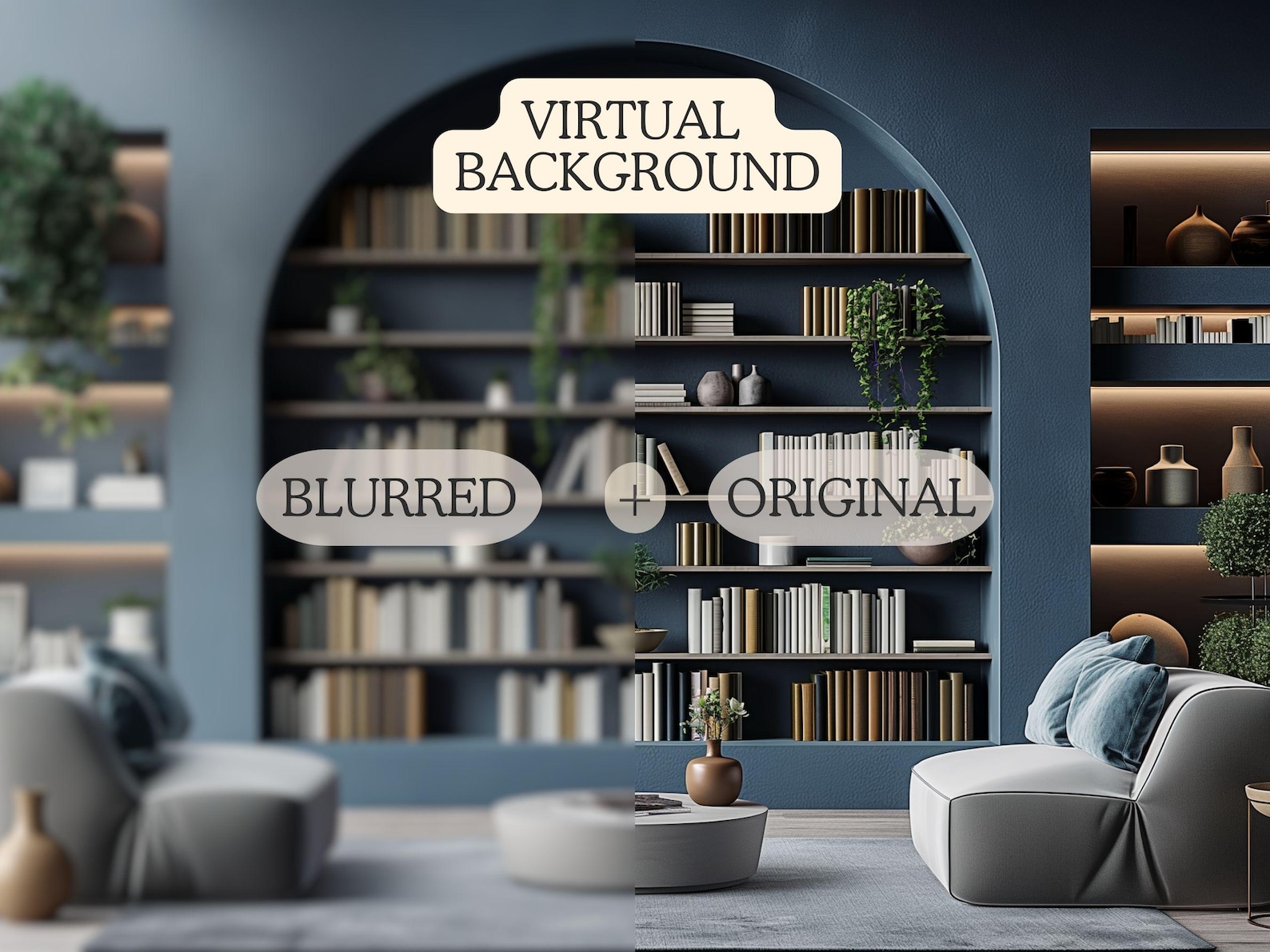 Zoom Backgrounds Modern Home Office Virtual Office Stylish Zoom ...