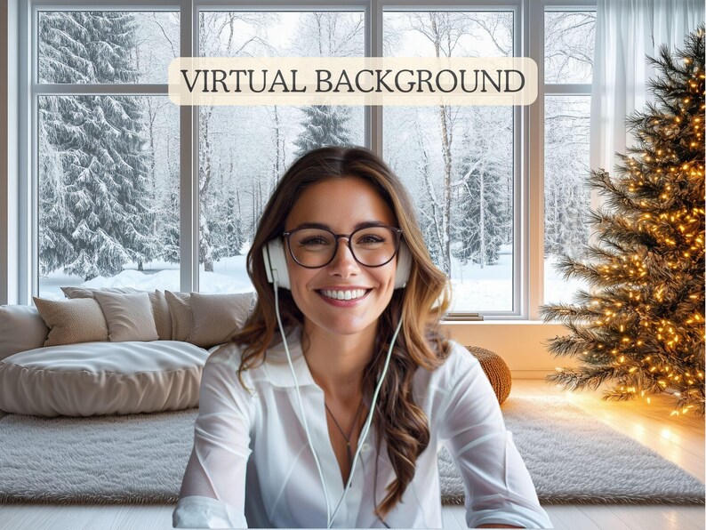 Christmas Zoom Backgrounds | Holiday Season Backdrop | Realistic Home ...