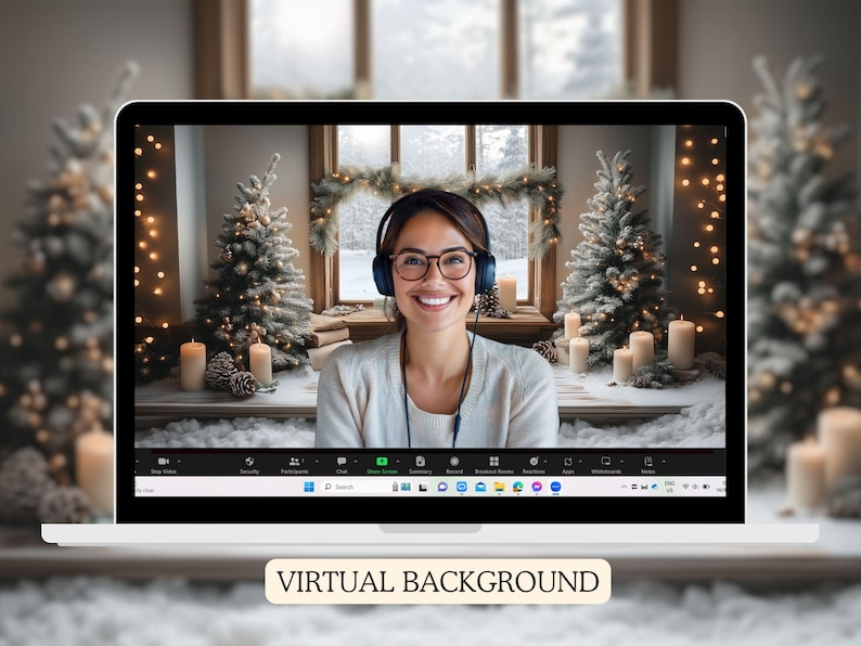 Christmas Zoom Backgrounds | Holiday Season Backdrop | Realistic Home ...