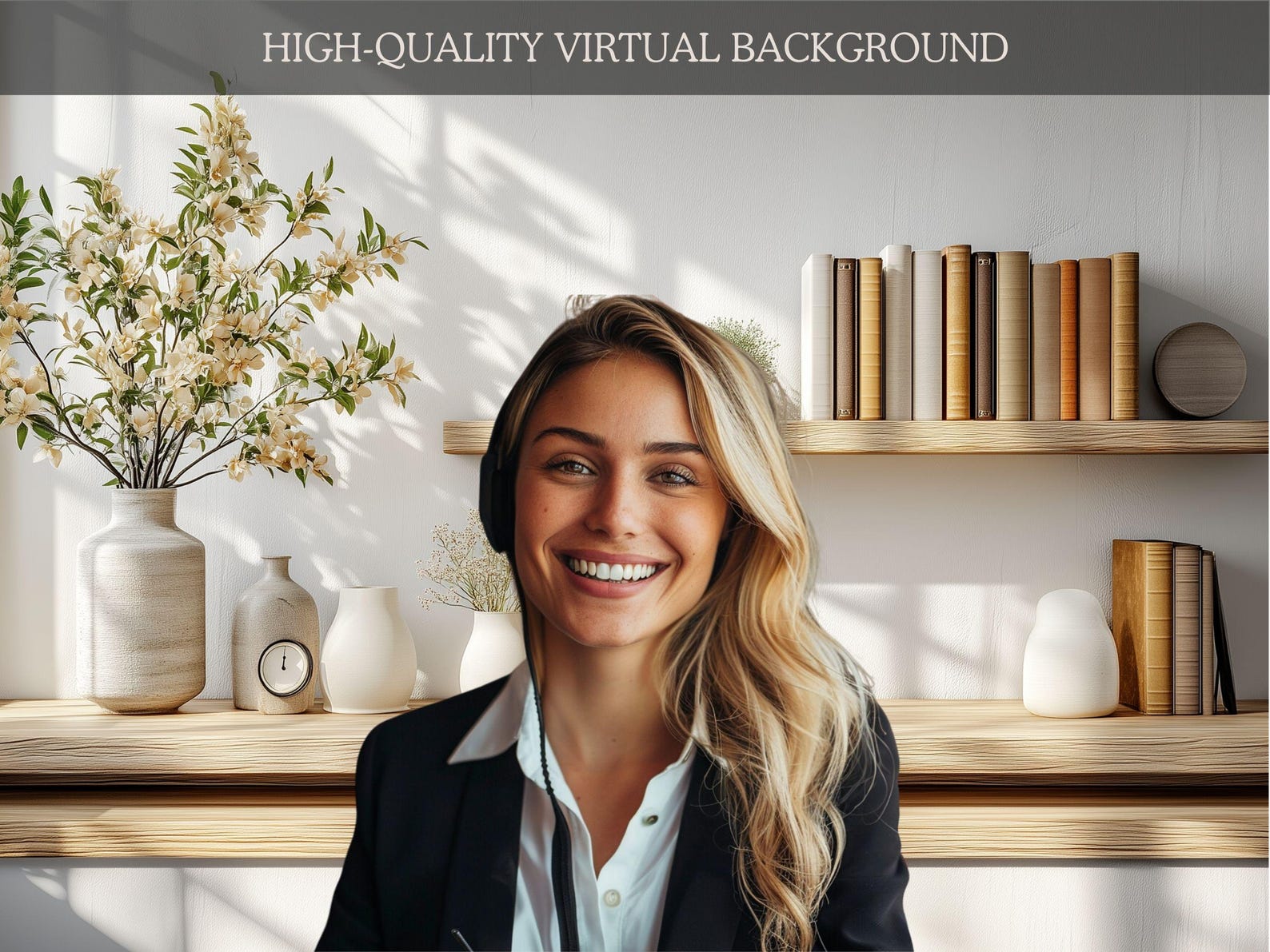 Zoom Background for Interview, Digital Backdrop Professional, Modern ...