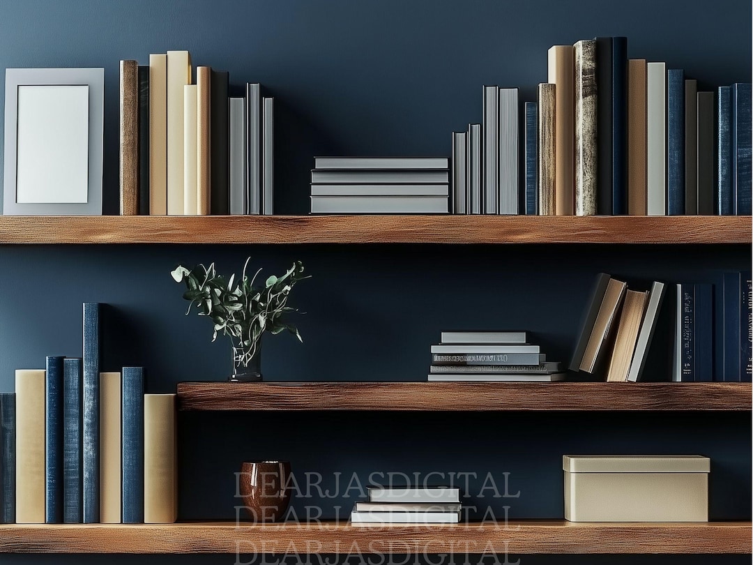 Realistic Bookshelf Zoom Background, Home Office Backdrop (PNG) - Etsy