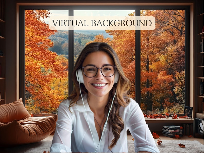 Zoom Backgrounds for Online Meetings | Virtual Office Autumn Trees ...