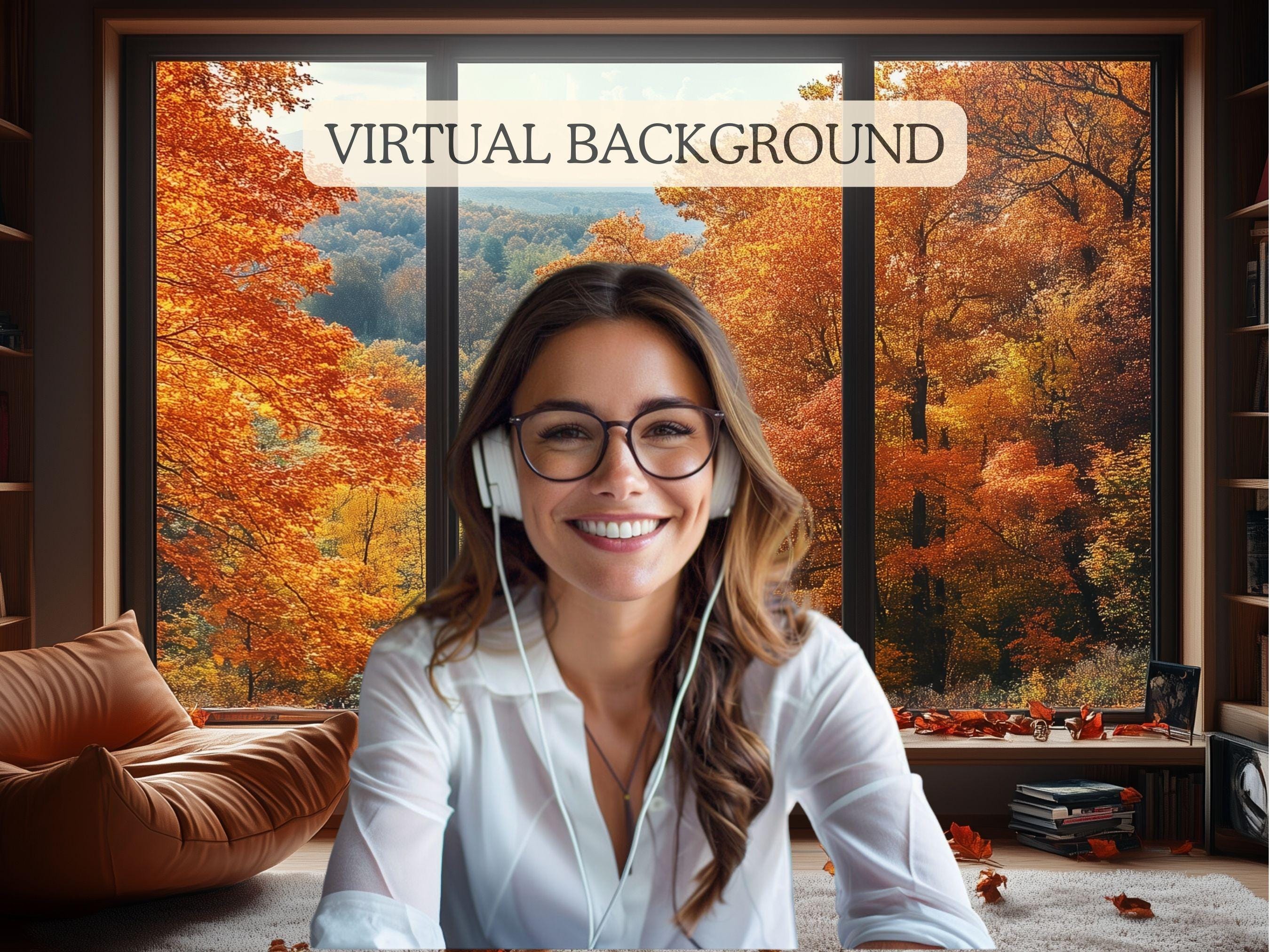 Zoom Backgrounds for Online Meetings | Virtual Office Autumn Trees ...