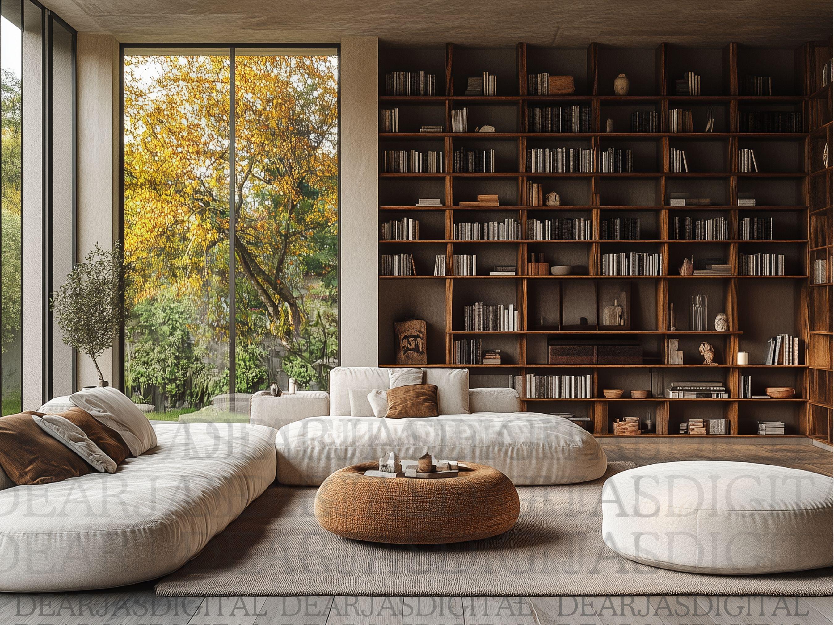Realistic Home Library Virtual Background for Zoom (digital Download ...
