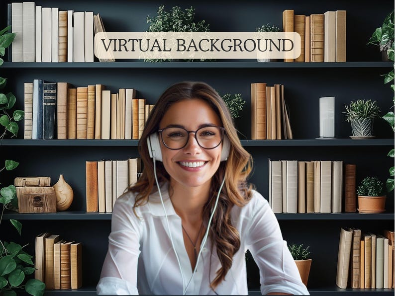 Zoom Backgrounds, Background Png, Zoom Background Home Office, Bookshelf Background, Realistic ...