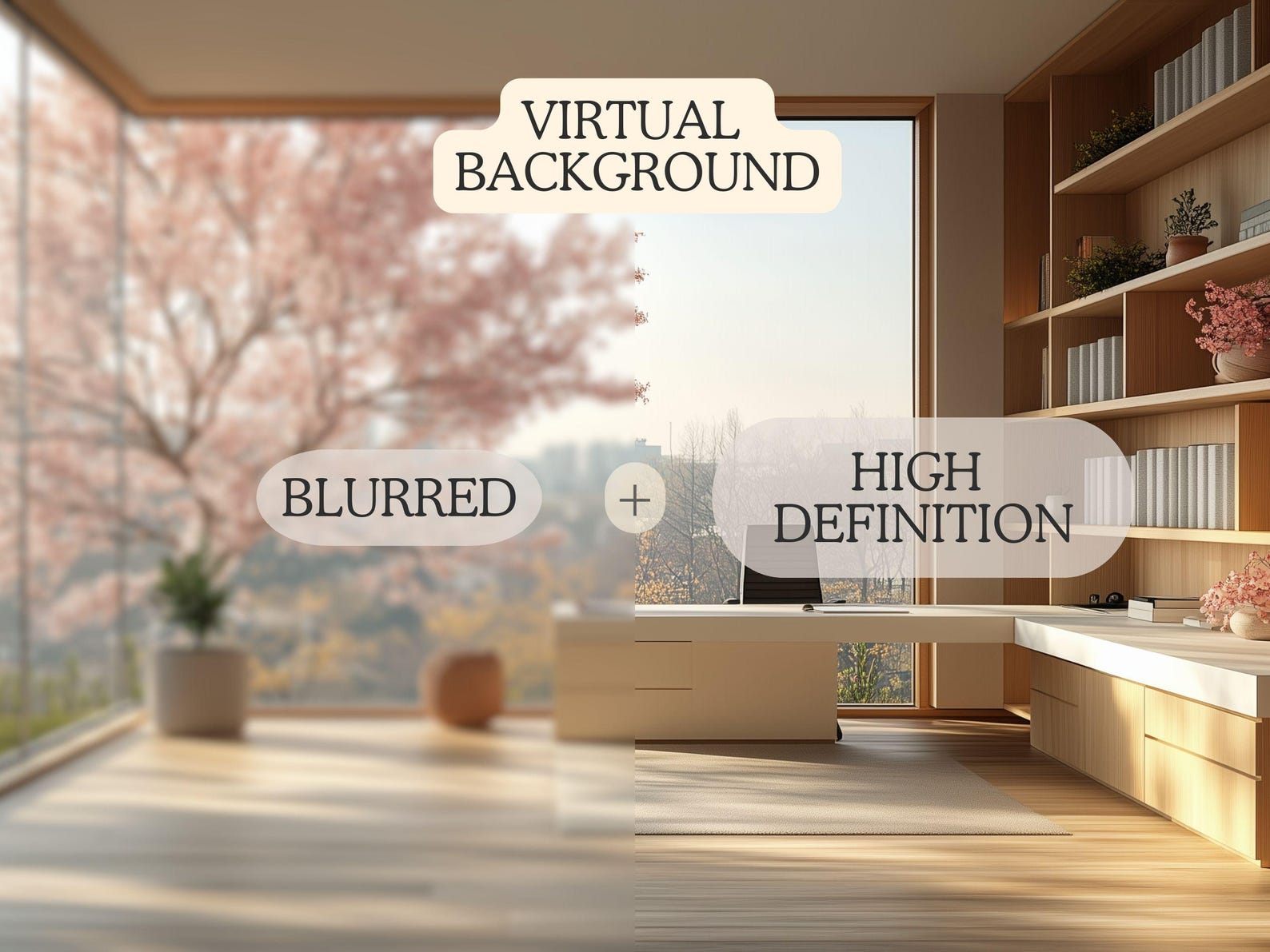 Minimalist Spring Virtual Background | Aesthetic Zoom Background ...