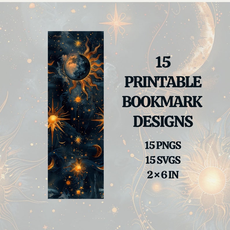 Bookmarks, Bookmark SVG, Reading Svg, Celestial Bookmark Design ...