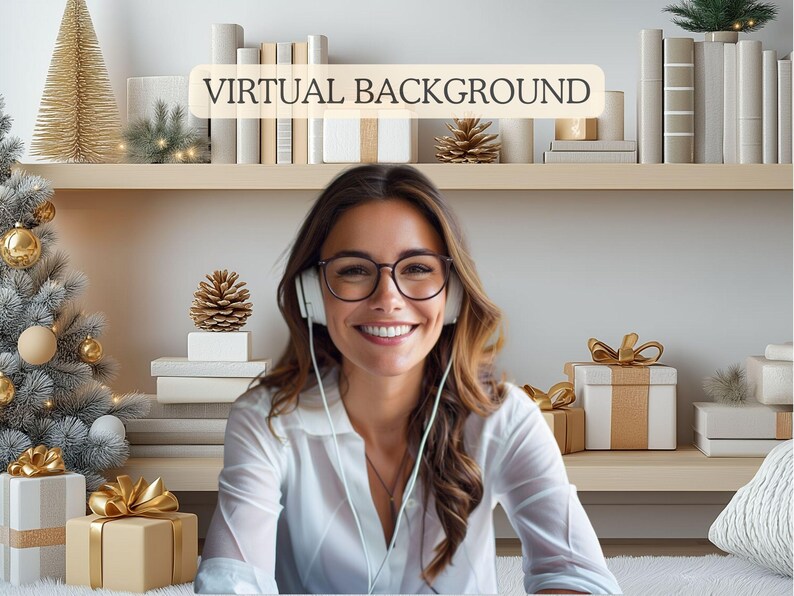 Christmas Zoom Backgrounds Holiday Season Backdrop Realistic Home Teams ...