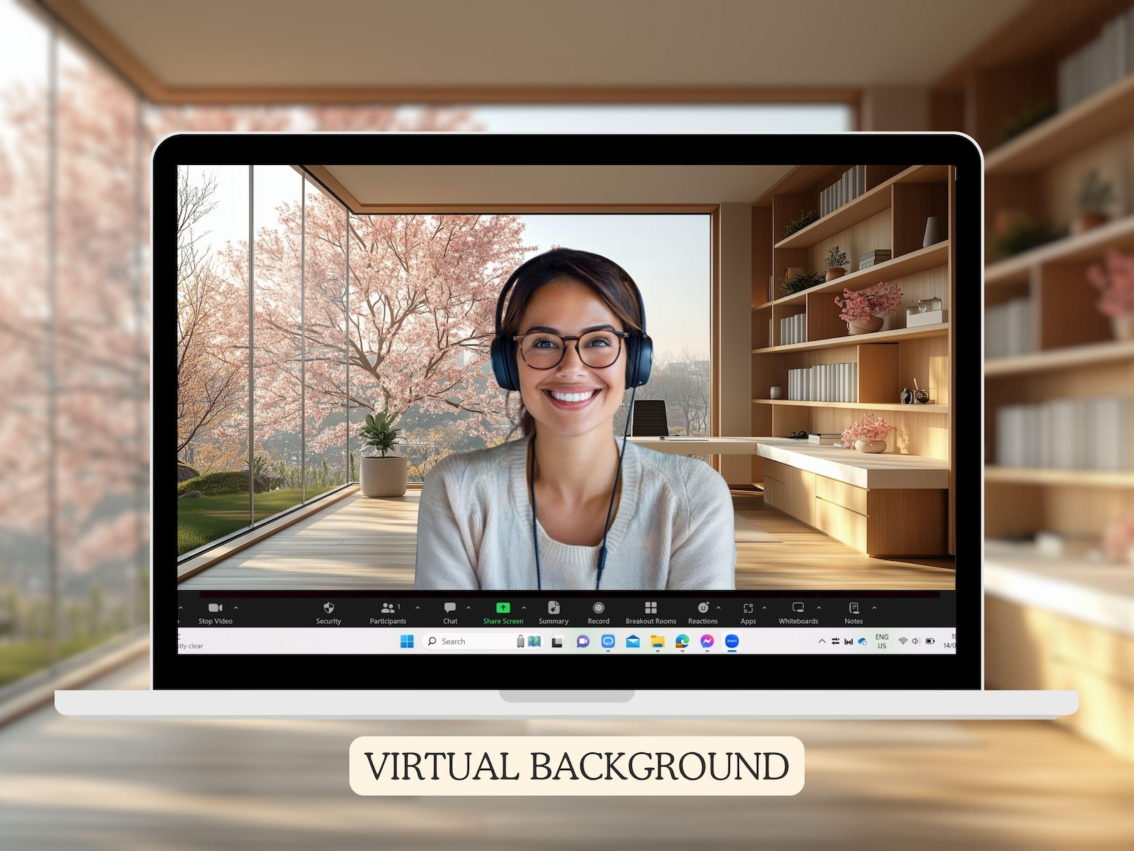 Minimalist Spring Virtual Background | Aesthetic Zoom Background ...