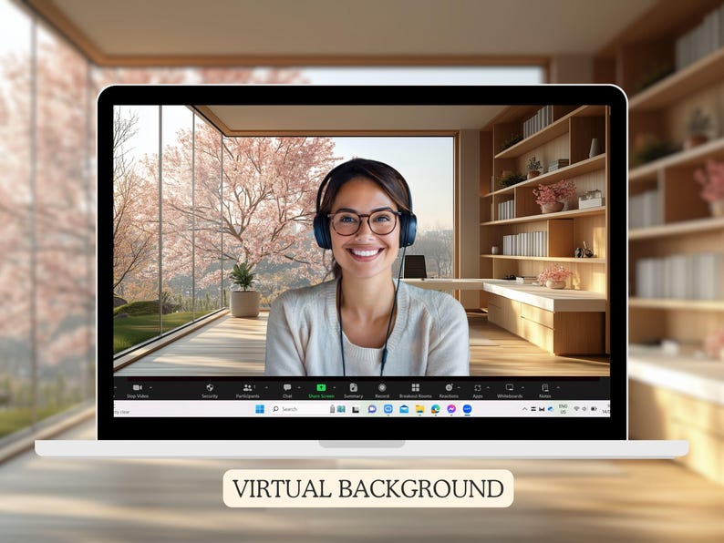 Minimalist Spring Virtual Background | Aesthetic Zoom Background ...