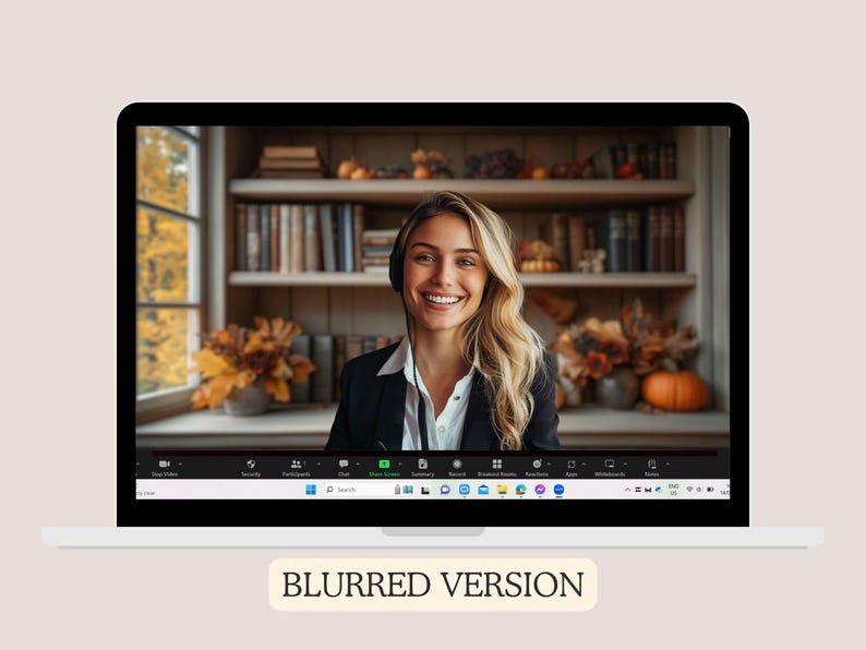 Autumn Bookshelf Virtual Background | Cozy Fall Theme (digital Download ...