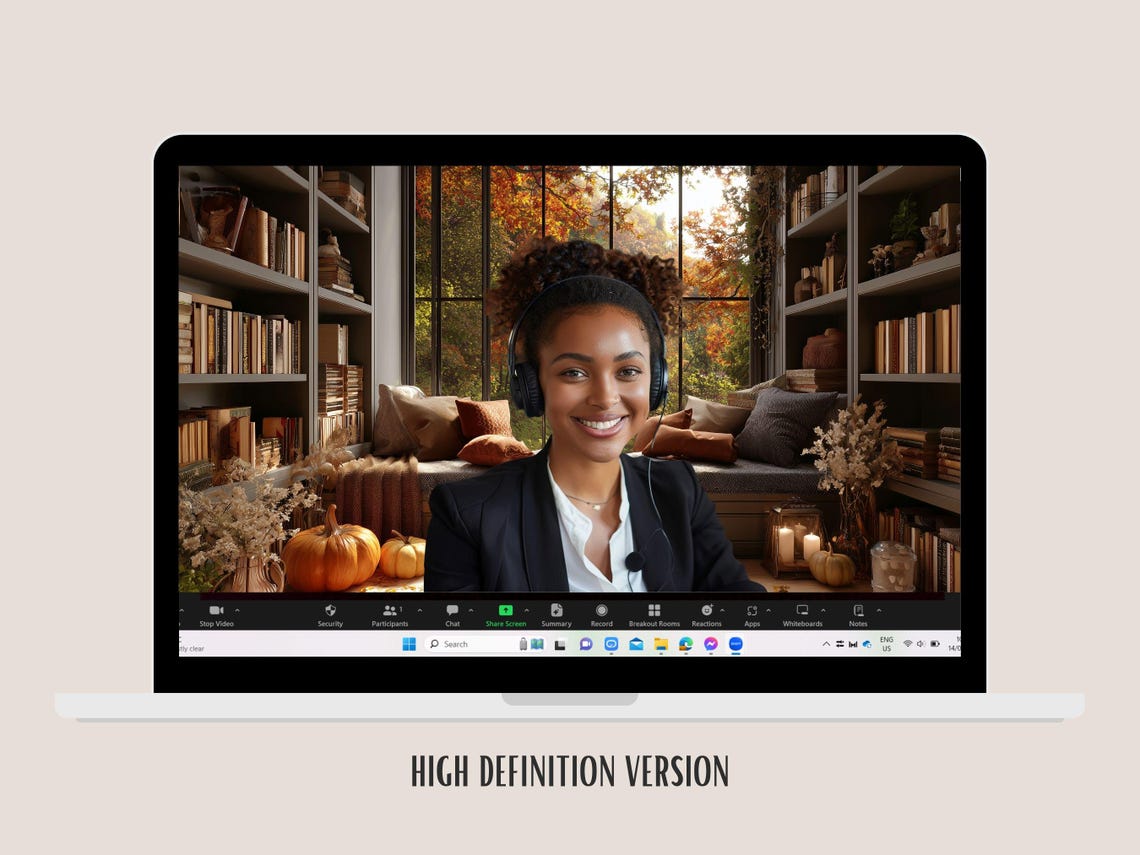 Autumn Apartment Virtual Background Zoom Meetings, Cozy Fall Home ...