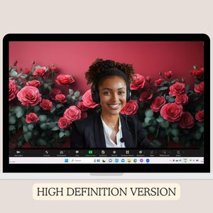 Floral Roses Virtual Background Elegant Flower Zoom Background HD ...