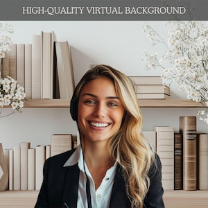 Spring Farmhouse Zoom Background for Virtual Meetings Boho Rustic Home ...