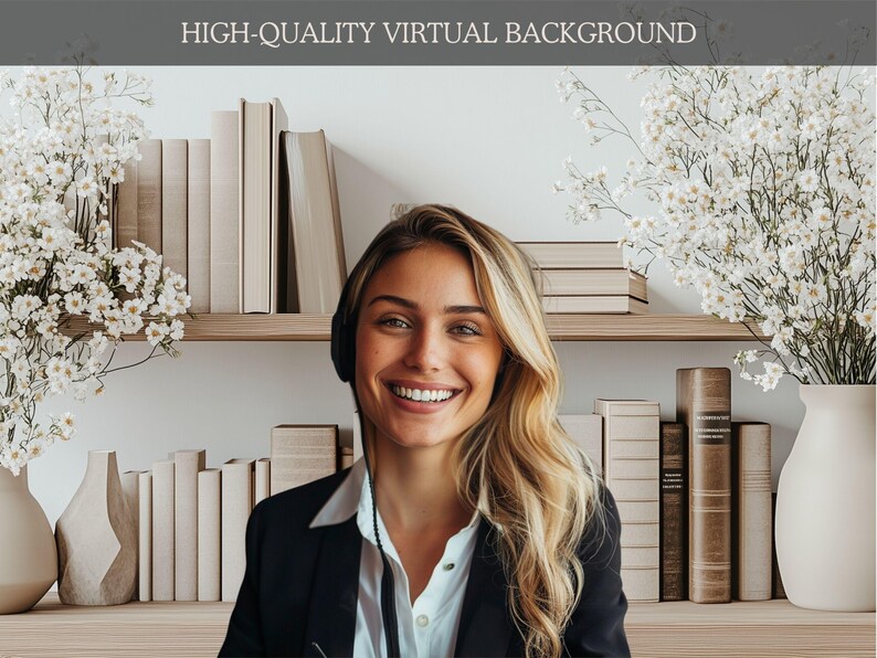 Spring Farmhouse Zoom Background for Virtual Meetings Boho Rustic Home ...