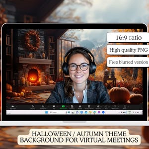 Zoom Backgrounds Rustic Fall Virtual Office Autumn Season Pumpkin Theme ...