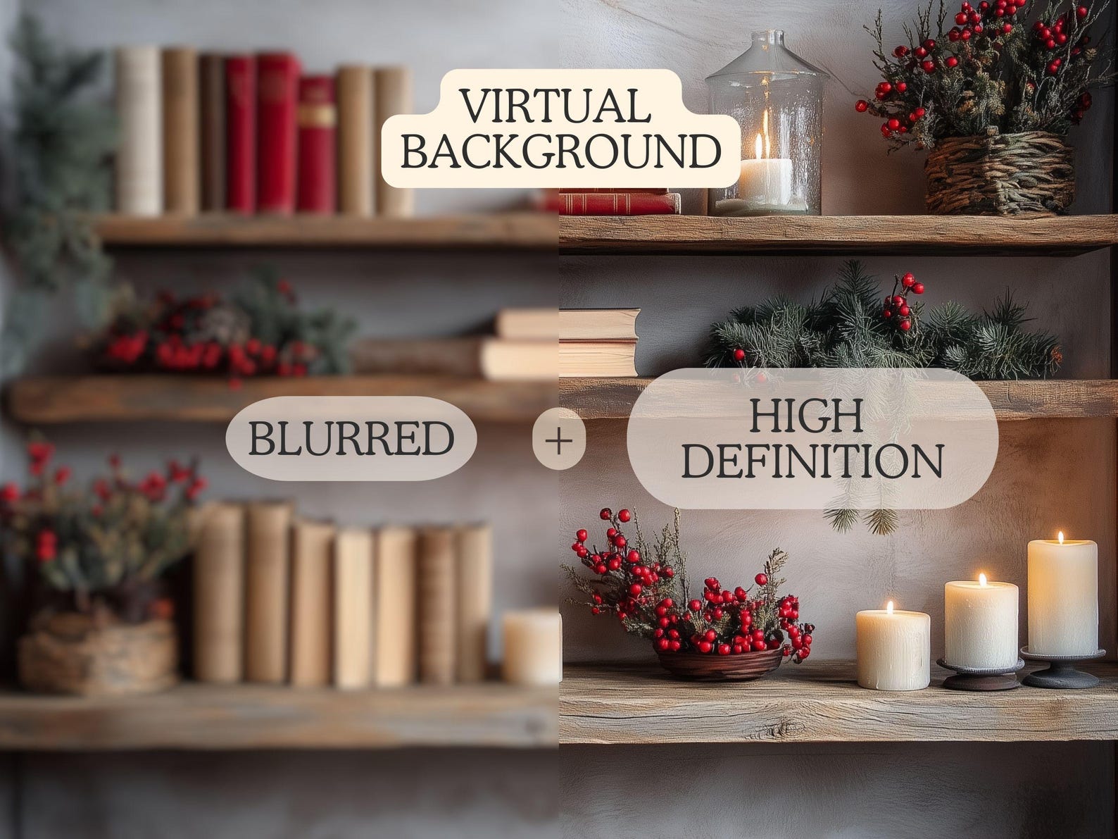 Cozy Winter Zoom Background | Christmas Virtual Backdrop | Home Office ...