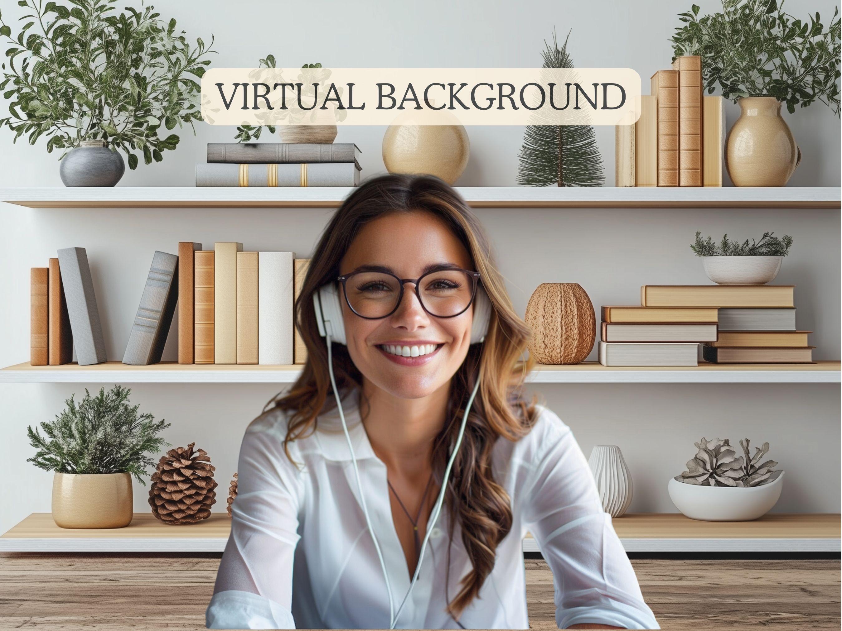 Virtual Background for Video Calls | Cozy Office Background With ...