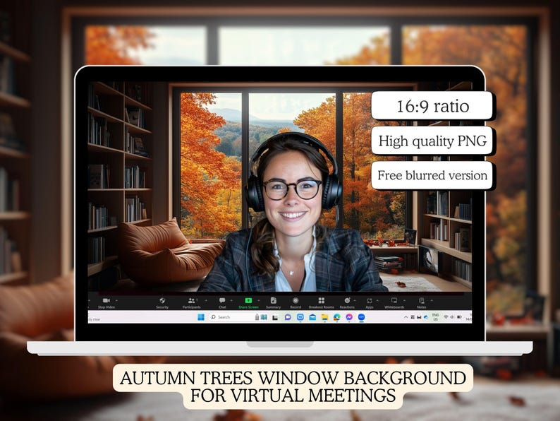 Zoom Backgrounds for Online Meetings | Virtual Office Autumn Trees ...