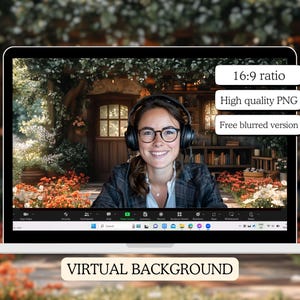 Spring Farmhouse Virtual Background | Rustic Floral Zoom, Teams, Webex ...