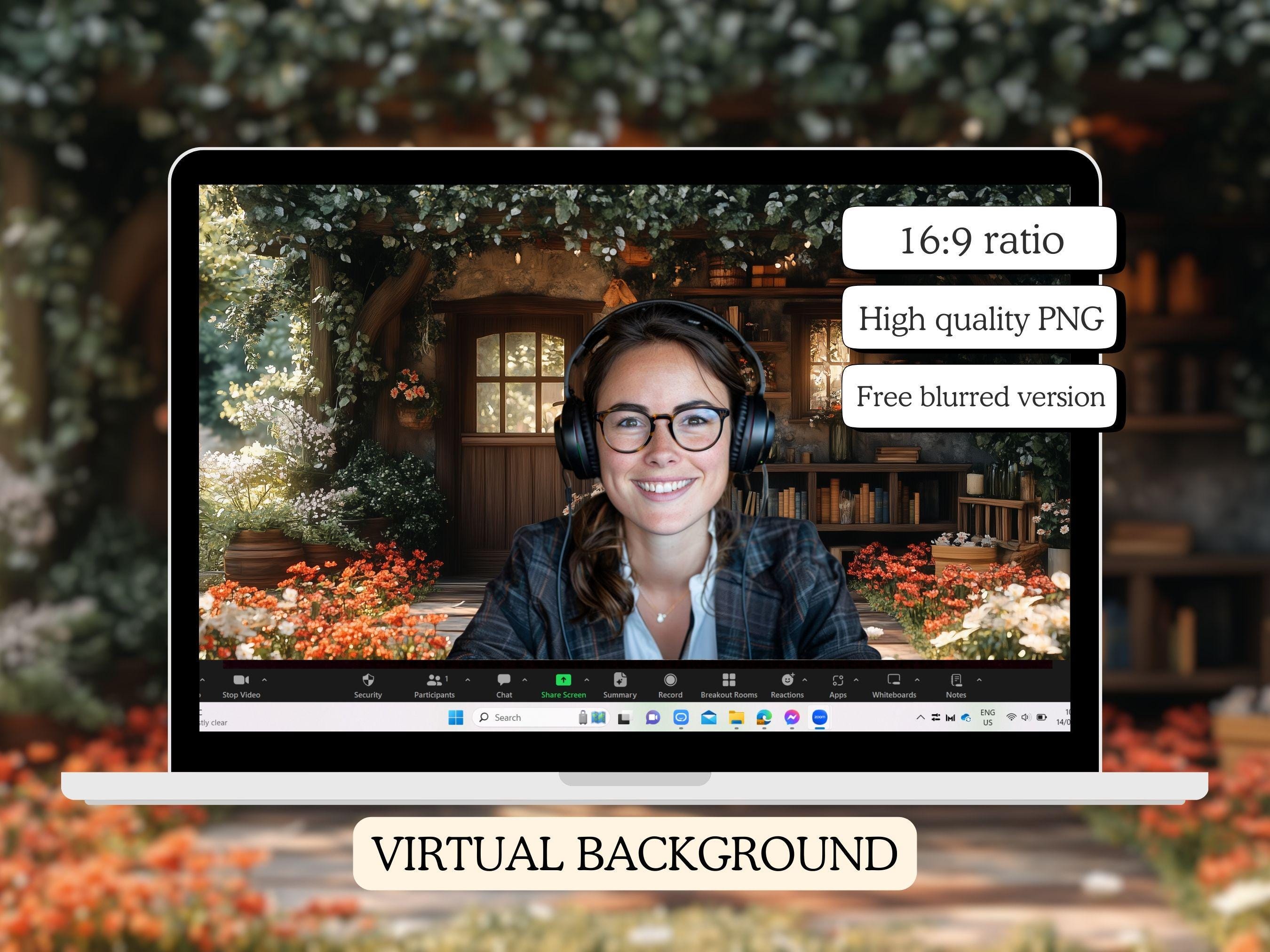 Spring Farmhouse Virtual Background | Rustic Floral Zoom, Teams, Webex ...