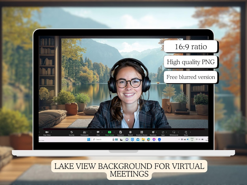 Lake View Virtual Background for Zoom, Teams, Meets, Webex | 16:9 Ratio ...