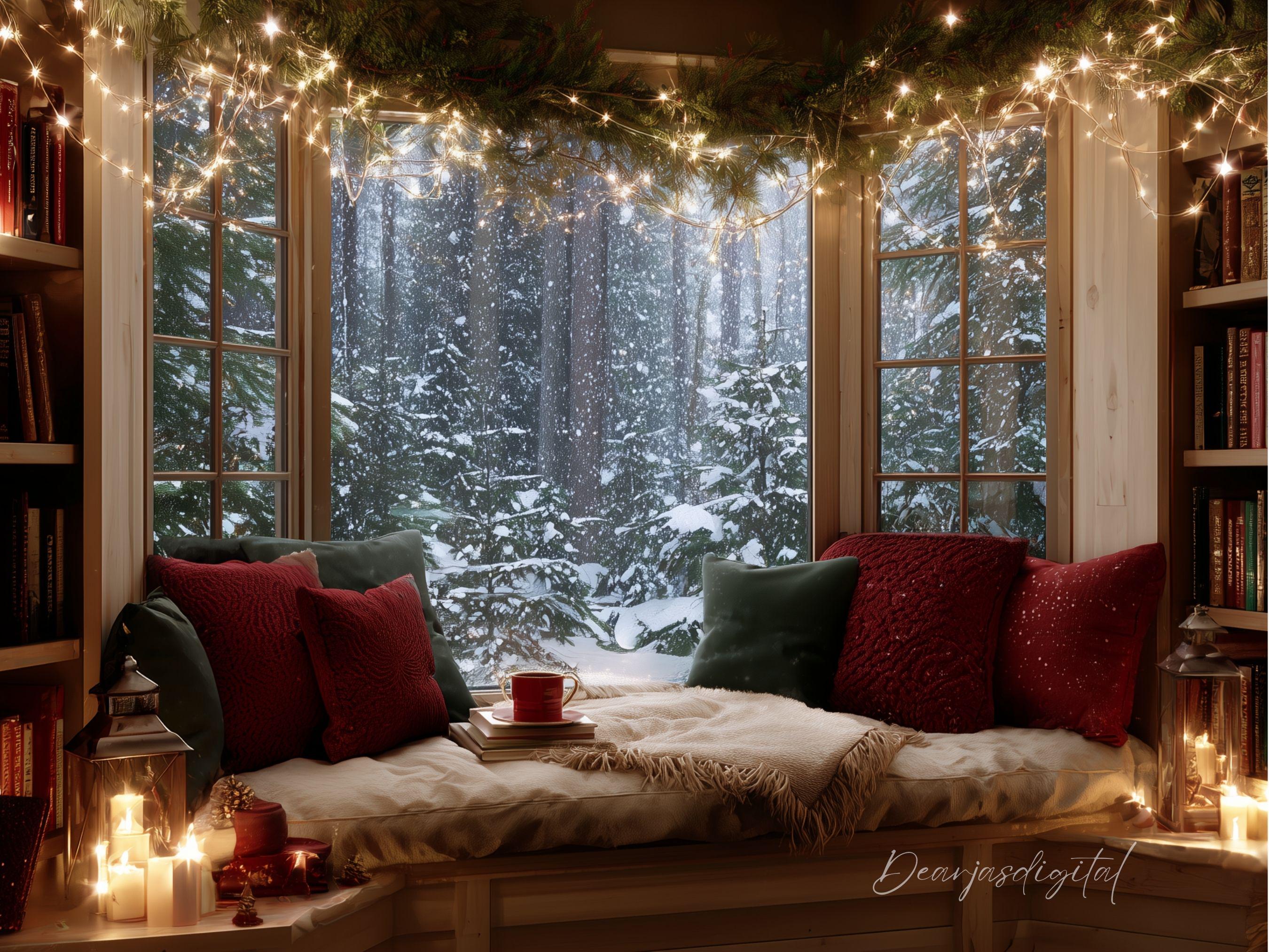 Winter Zoom Background Holiday Season Realistic Backdrop Remote Work ...