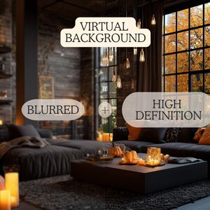 Autumn Zoom Background | Halloween Virtual Backdrop | Cozy Pumpkin ...