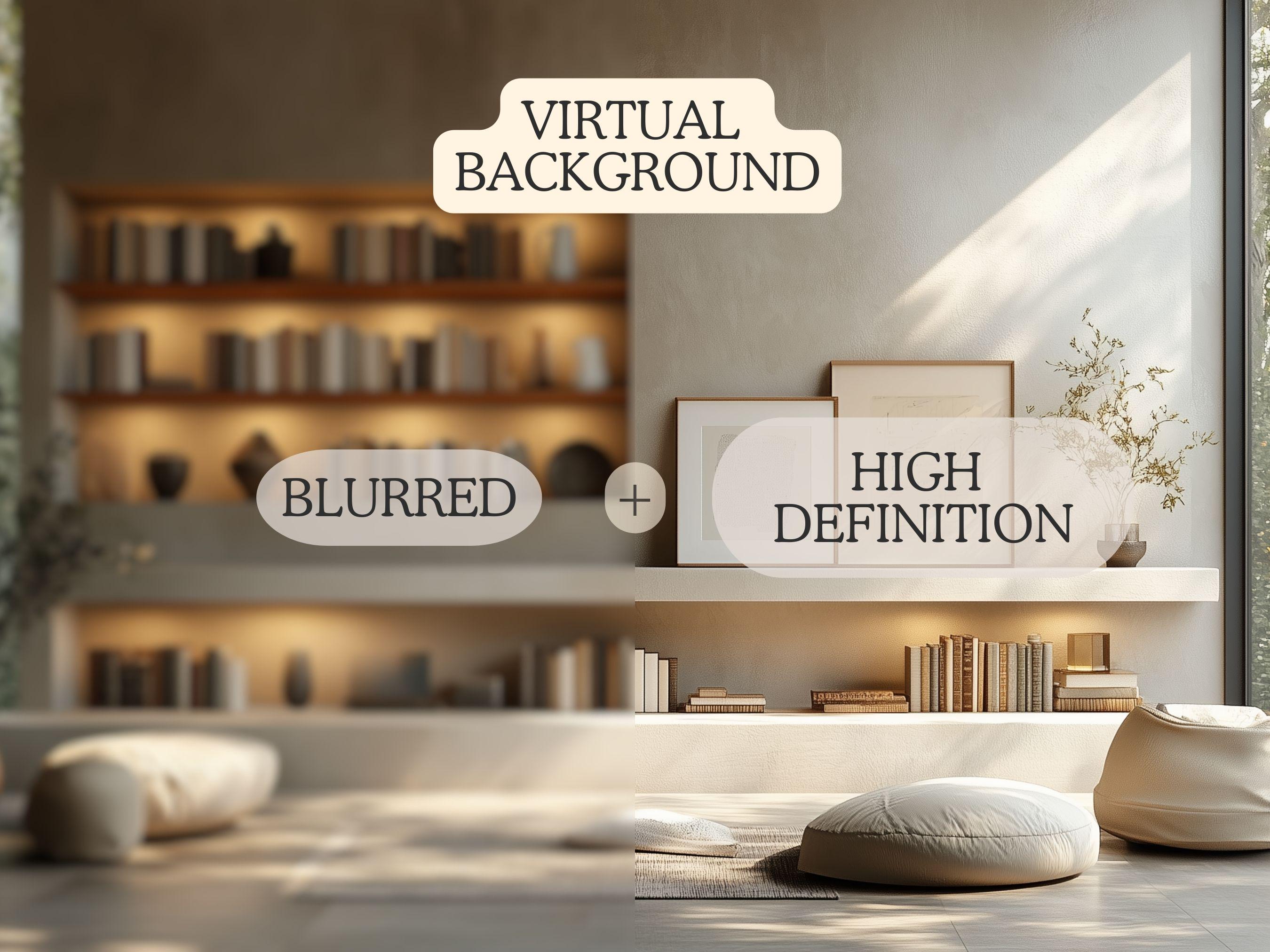 Zoom Background Home Office Blurred | Modern Virtual Backdrop for Video ...