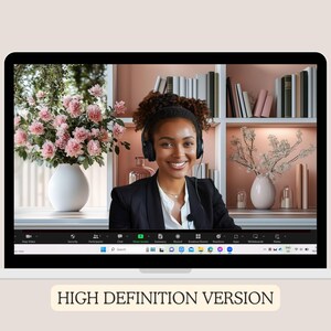 Chic Office Decor Virtual Office Background Zoom Home Office Virtual ...