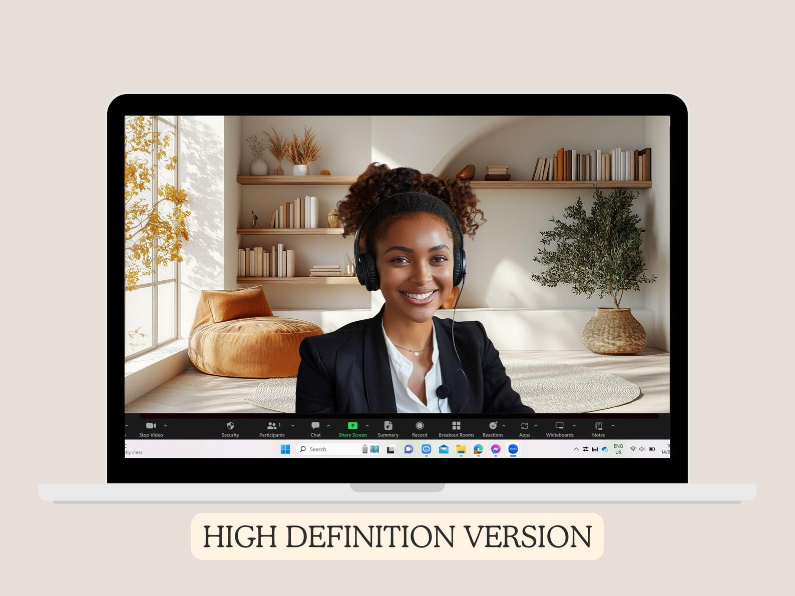 Zoom Background for Interview, Digital Backdrop Professional, Modern ...