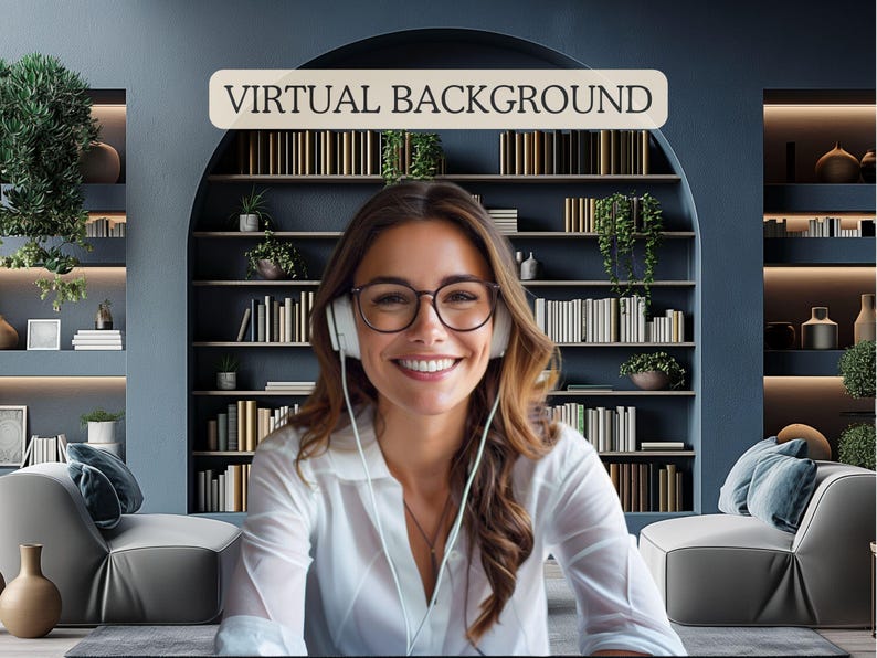 Zoom Backgrounds Modern Home Office Virtual Office Stylish Zoom ...