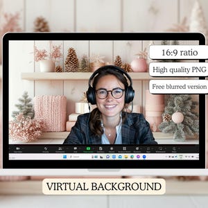 Cozy Winter Zoom Background | Christmas Digital Backdrop | Virtual ...