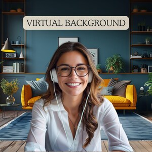 Zoom Background Modern Home Office Virtual Office Stylish Zoom ...