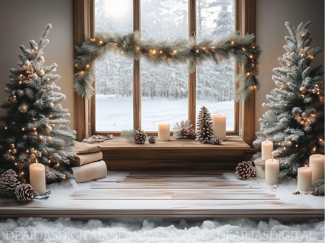 Modern Christmas Home Office Zoom Background | Holiday Backdrop ...