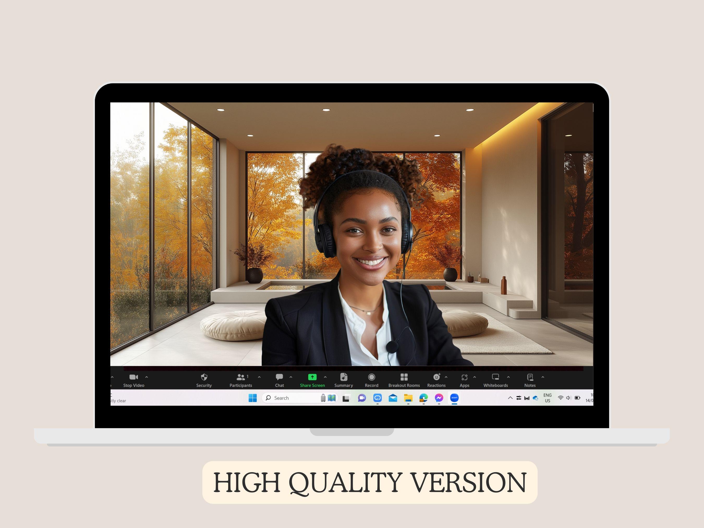 Fall Trees Window Virtual Background Autumn Scenic Backdrop for Zoom ...