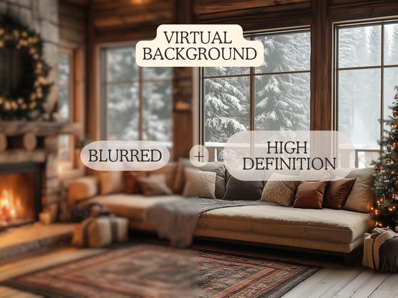 Christmas Zoom Backgrounds | Holiday Season Backdrop | Realistic Home | Teams Background ...